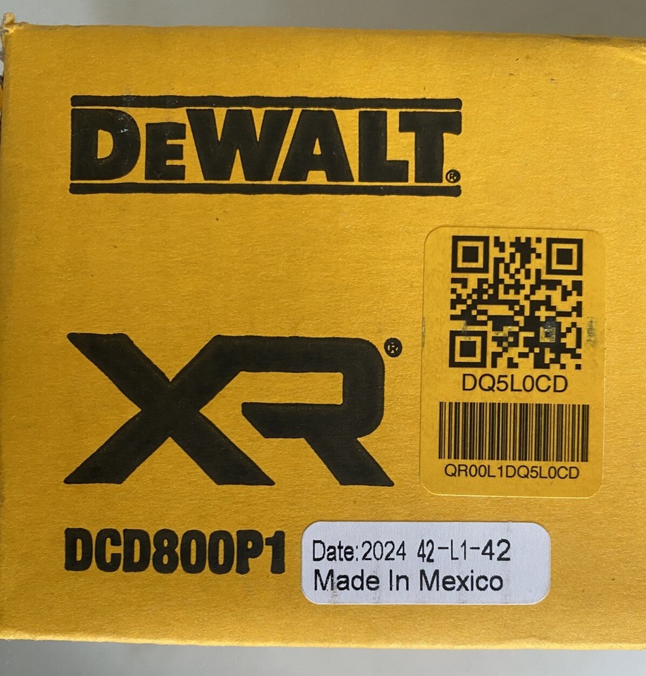 DEWALT 20V XR 1/2” DRILL/DRIVER KIT DCD800P1 | eBay