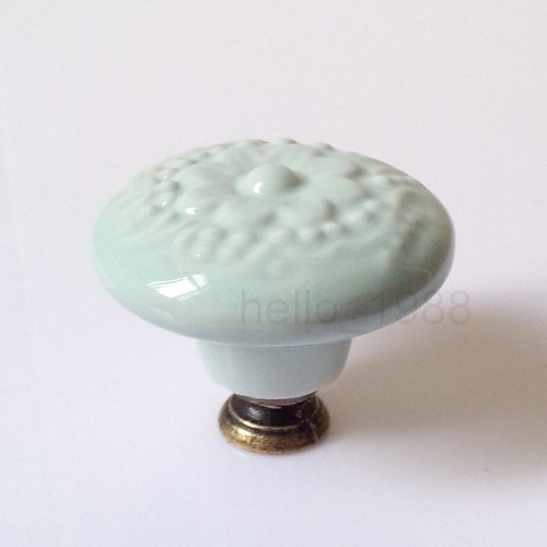 Ceramic Cameo Bas-relief Cabinet Knob Handle Antique Drawer Pull Rural ...