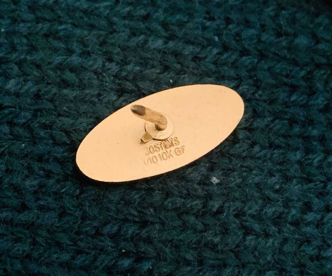Vintage 10k Gold Gf Jostens Letter “R” Pin Alphabet - Gem