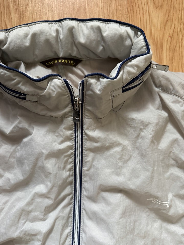 Louis Castel Men's Golf Zip Windbreaker Jacket Size 110 L/XL Hidden Zip ...