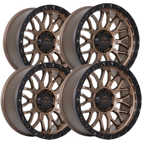 (Set of 4) Lock Off-Road Combat 20x10 8x180 -18mm Bronze Wheels Rims 20 ...