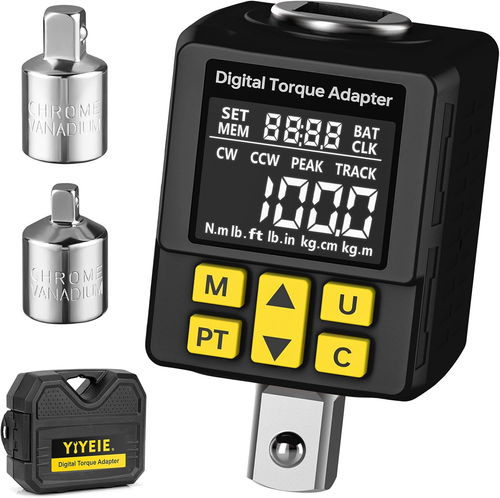 1/2" Drive Digital Torque Adapter, (±1% Accuracy, 5-100Ft-Lb), Smart ...