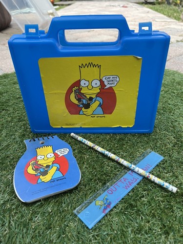 Vintage 1990 The Simpson's Pencil Case W/ Pencil, Ruler And Note Pad | eBay