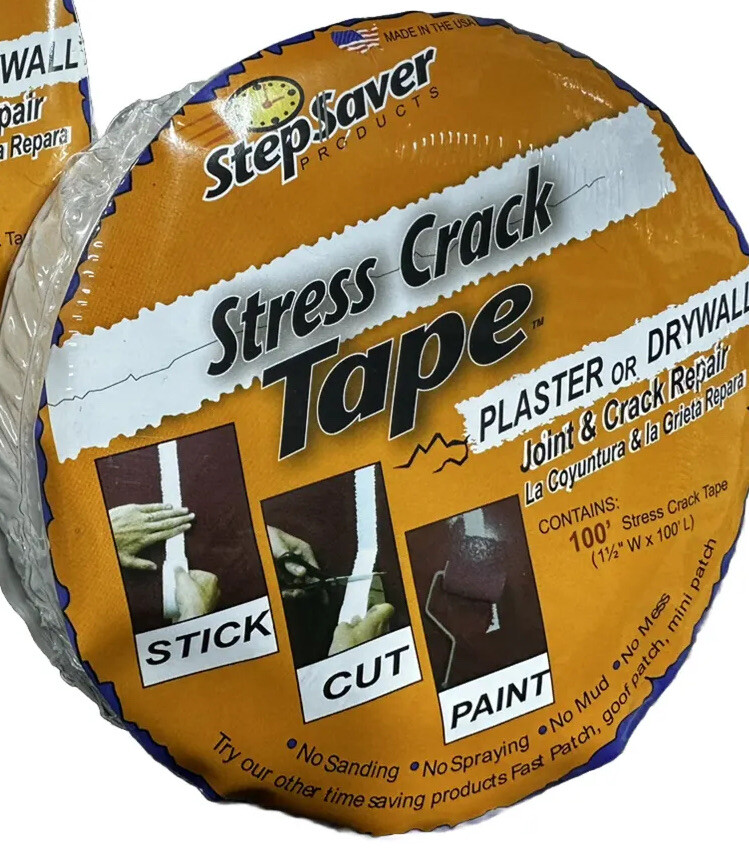 USA Made Stepsaver Products Stress Crack Tape 100’x 1.25” Roll (2 Rolls ...