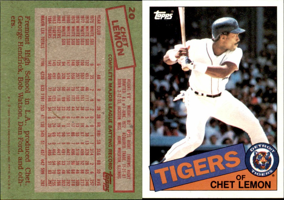 1985 Topps Baseball Cards Complete Your Set U-Pick #'s 1-200 NM/MINT | eBay