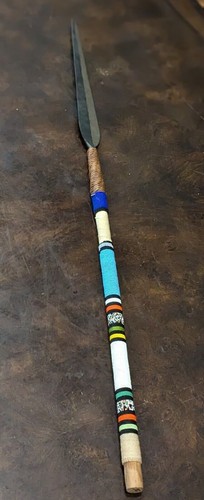 Native American Indian Hunting War Lance Spear Beaded African Tribal ...