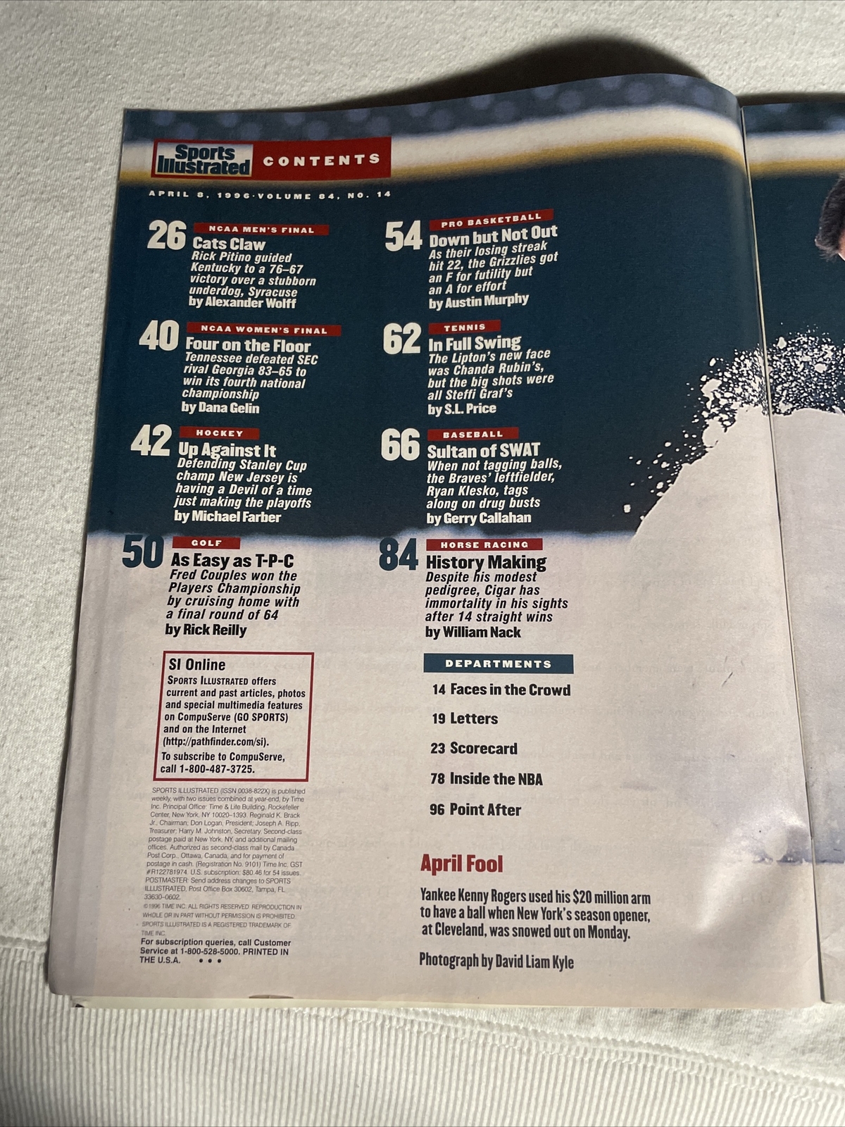 1996 Avril 8 SPORTS Illustrée Revue, Bleu Cieux ! (MH541) | eBay