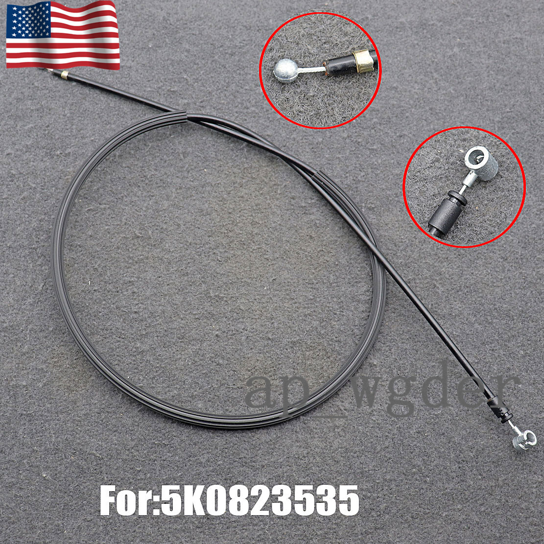 For 2010-2014 Volkswagen VW Hood Release Cable Golf GTI 5K0823535 Brand ...