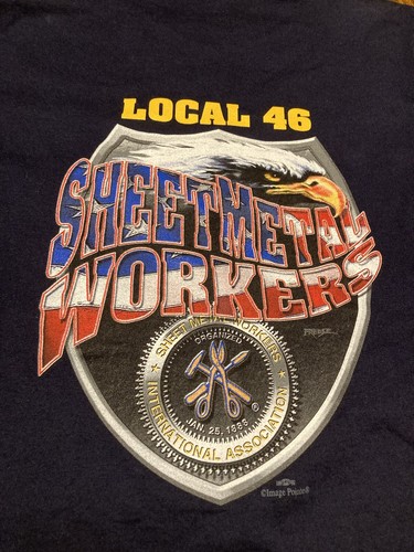 Local 46 Sheetmetal Workers Rochester NY Graphic Pocket T-Shirt Union ...