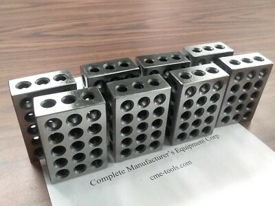 4 pairs 1-2-3" precision blocks 46 holes set up block pair 0.0002" #701 ...