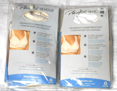 2 Playtex 18 Hour Smooth Appearance White Bra 44b Style 4395 for sale ...