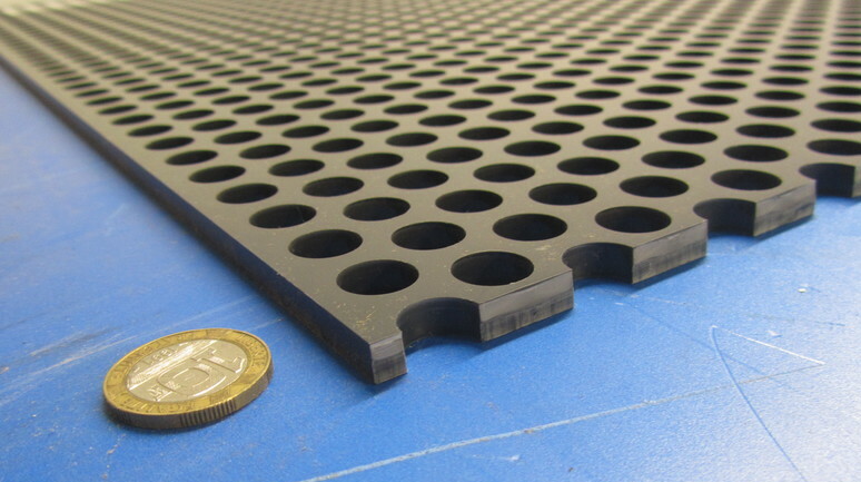 PVC Type I Perforated Sheet, 1/4" Thick x 24" x 24", 1/2" Dia Hole ...