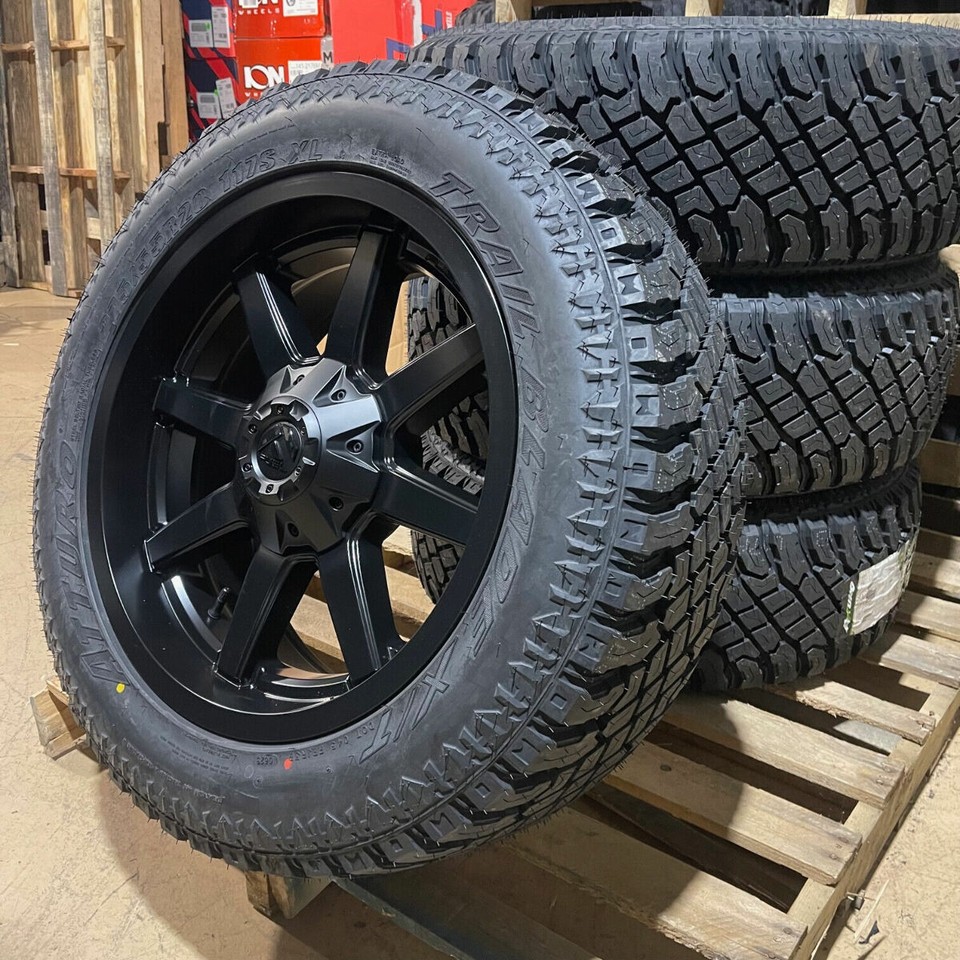 20x9 Fuel D436 Maverick Black Wheels 32" Atturo AT Tires 6x5.5 19 Dodge ...
