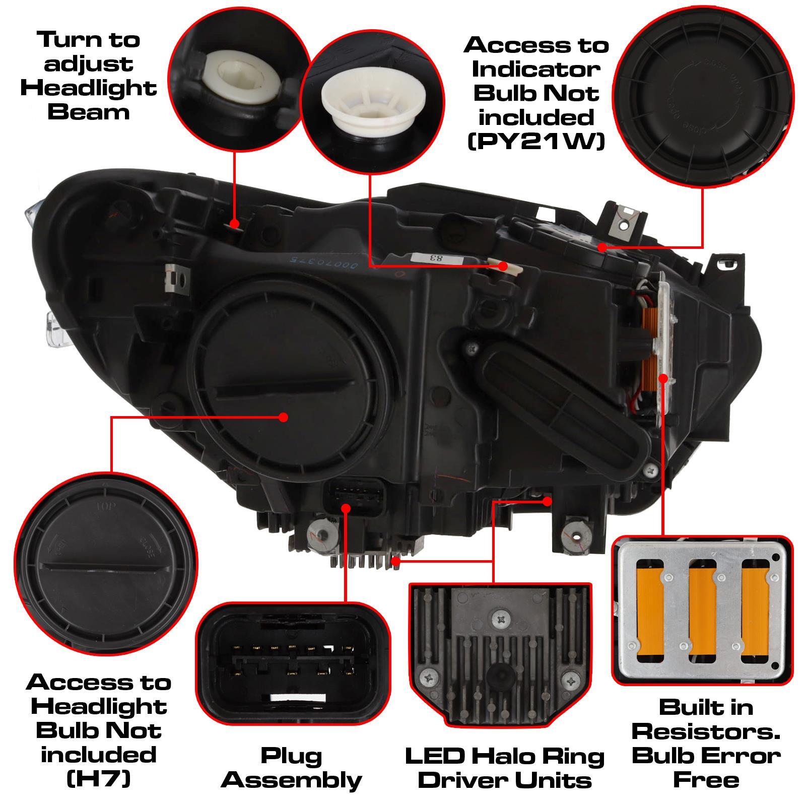 BMW 1 Series Headlights F20 LED Twin Angel Eyes Projector M Sport Xenon ...