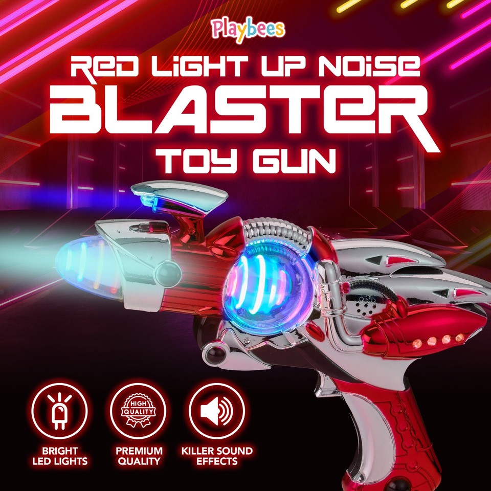 Light-Up Noise Blaster - Red - 11.5 Inches - Super Spinning Space Sound ...