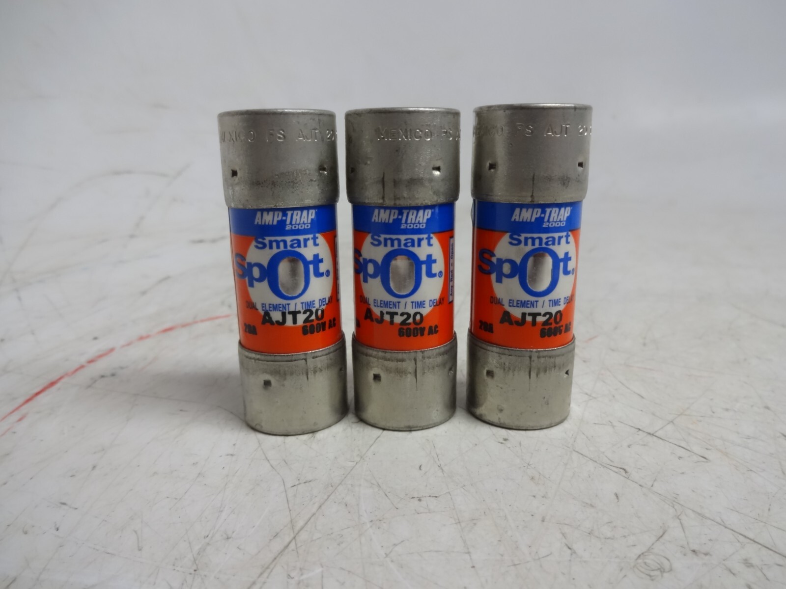 Lot Of 3 Ferraz Shawmut Smart Spot AJT20 AJT-20 Fuse 20A 600V Class J ...