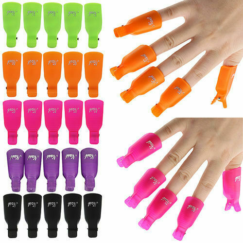 10-20Pcs Silicone UV Gel Polish Remover Wraps Soak Off Cap Clip Nail ...