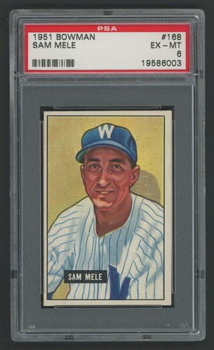 1951 Bowman 168 Sam Mele Washington Senators PSA 6 Vintage Baseball ...