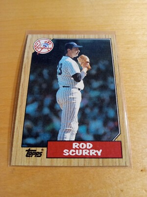 1987 Topps #665 ROD SCURRY New York Yankees Baseball Card, Pitcher ...