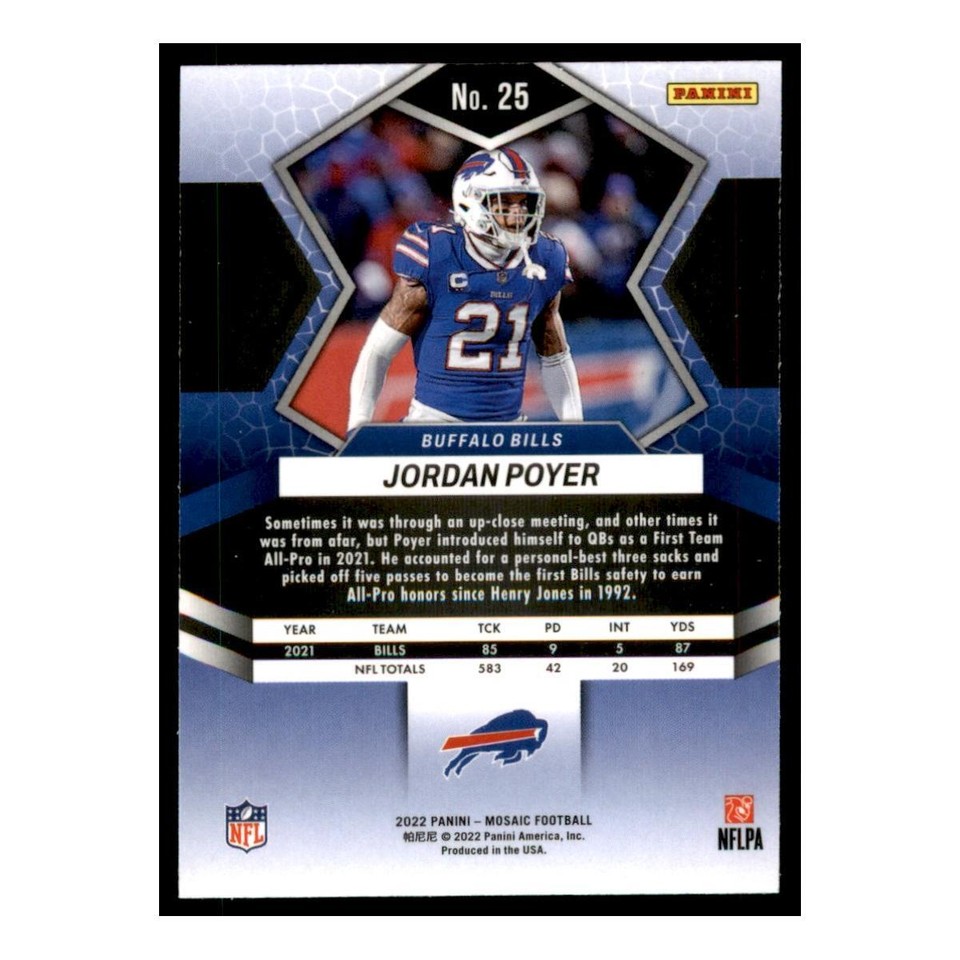 2022 Donruss Optic #25 Jordan Poyer Buffalo Bills Football Card | eBay