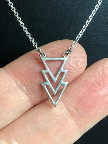 4328 Boma Sterling Silver 925 Trinity triangles necklace 16-18" | eBay