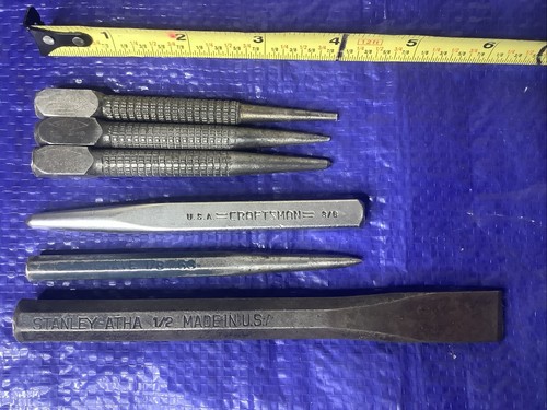 6pc Stanley Craftsman MillersFalls Mayhew Tools Knurled Center Pin ...