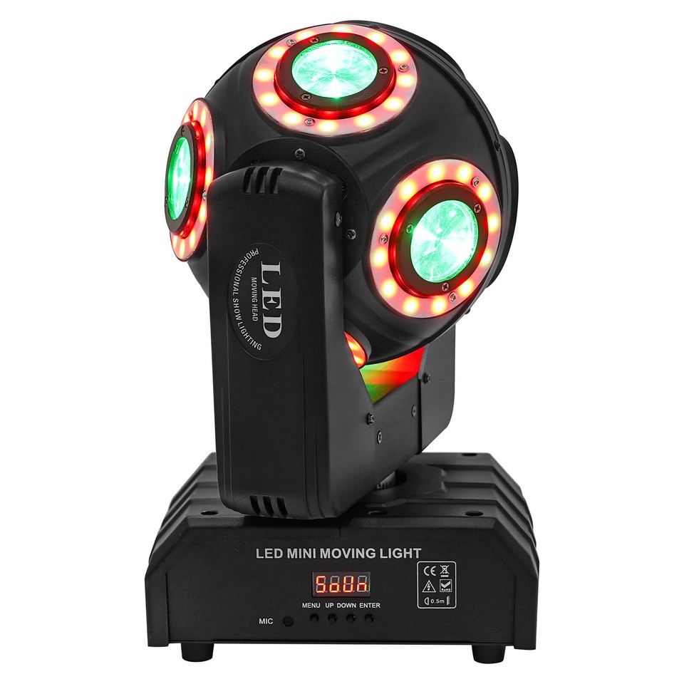 8-Head Stage Moving Light LED Moving Head Light RGBW DJ Party Rotating ...