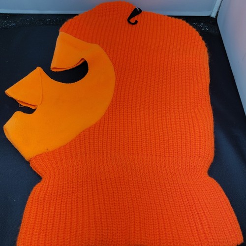 Vtg Knit Ski Mask 3 Hole Orange Hat Cap Robber Thief 70s | eBay