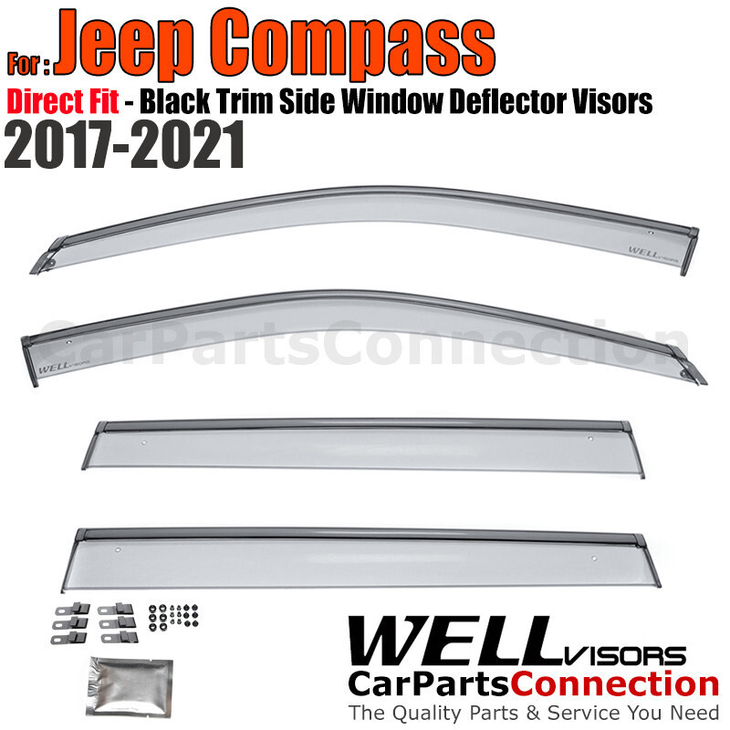 WellVisors Window Visors 2017-2022 For Jeep Compass Sun Visors ...