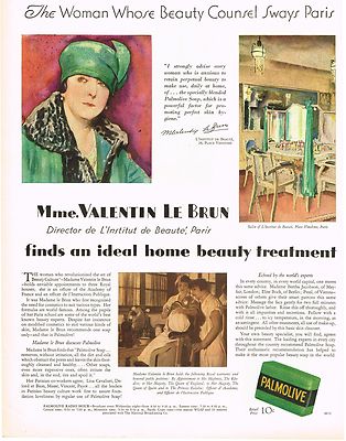 1920s BIG Vintage Palmolive Soap Madame Valentine Le Brun Color Art ...