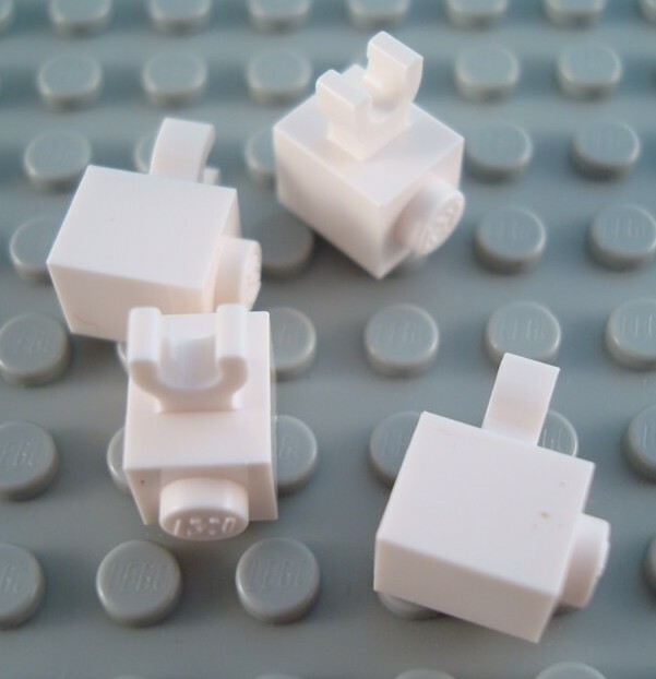 New LEGO Lot of 4 White 1x1 Brick Pieces with Side Clip from 8084 4644 ...