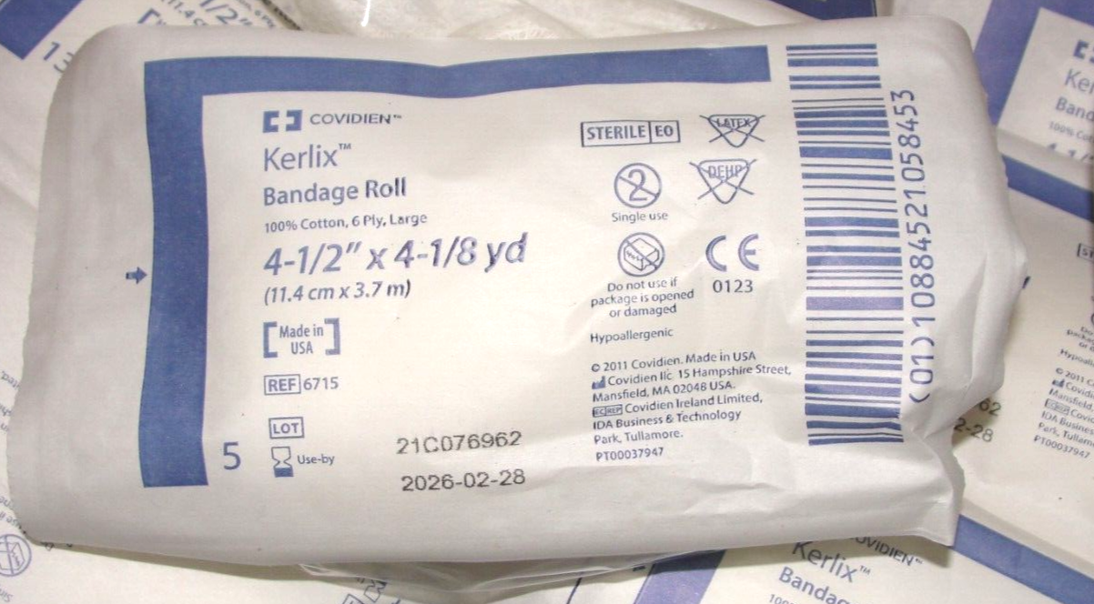Kerlix Fluff Bandage Roll Gauze 6-Ply 4.5'' X 4.1 Yard Roll Sterile Box ...