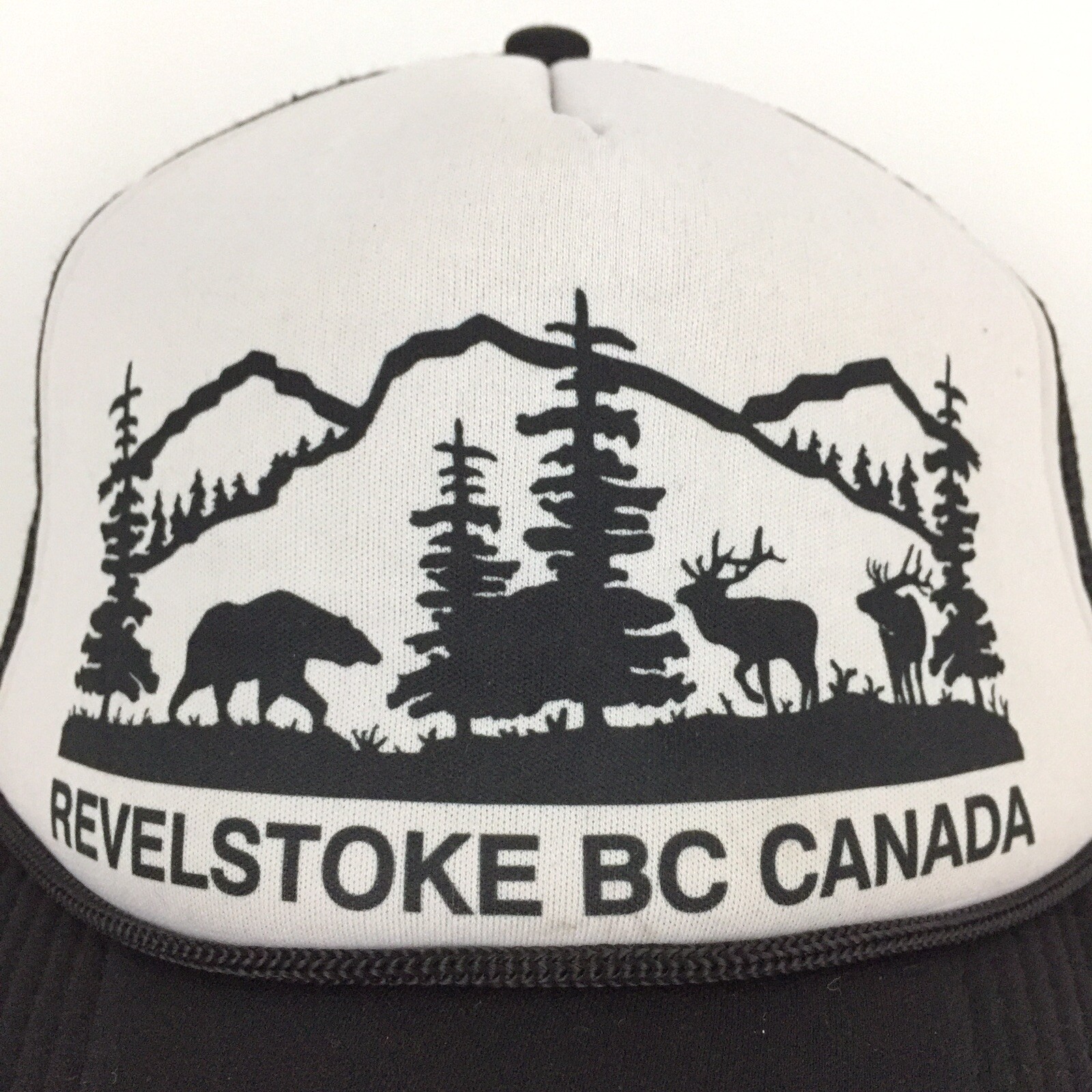 Vtg Revelstoke BC Canada Cap Bear Elk Logo Mesh Snap … - Gem