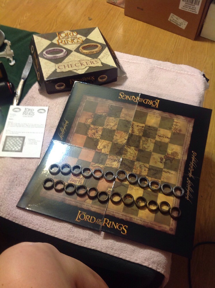 Lord Of The Rings CHECKERS - Silver & Gold Rings | eBay