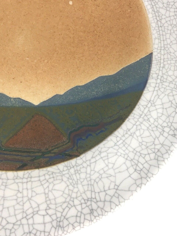 Studio Pottery Rob Wiedmaier 12" BOWL CHARGER Sunset Mesa Crackle ...