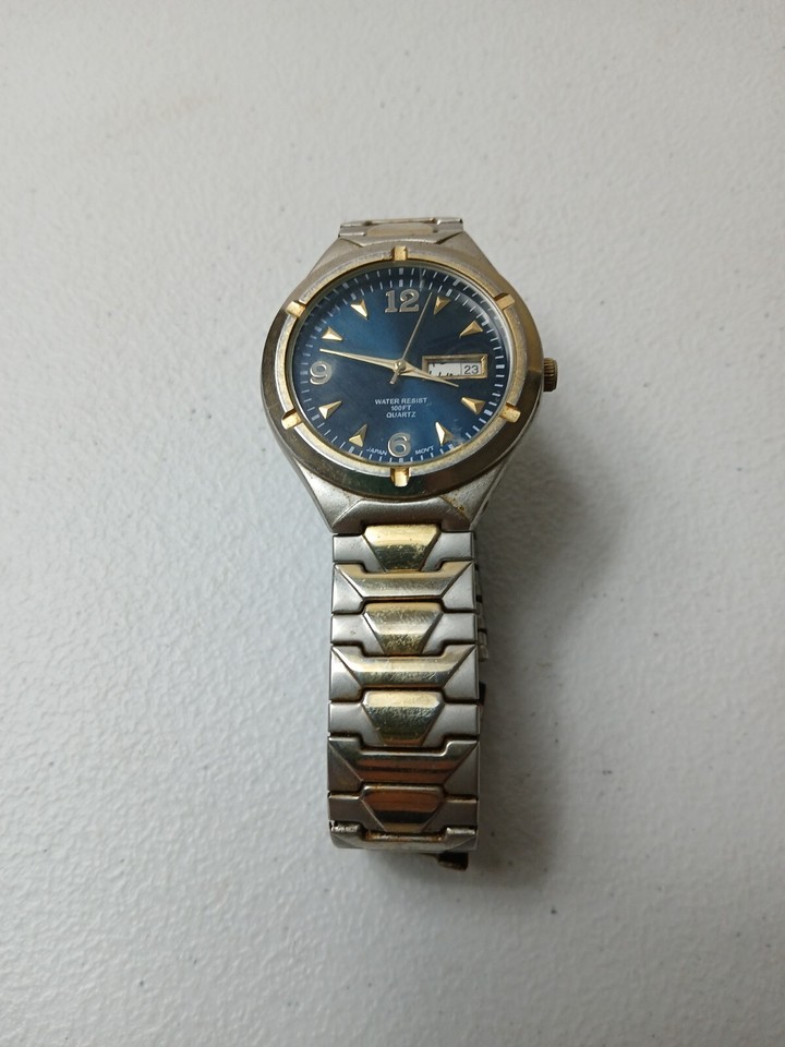 Vintage Japan Movt Steel Wrist Watch PUR60556W SR626SW Water Resist 100 ...