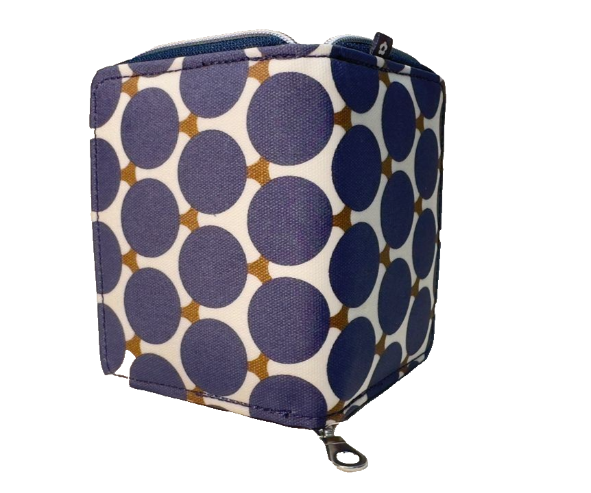 Blue Spotted Zip Wallet Purse Cash Cards Fair Trade Earth Squared Oil ...