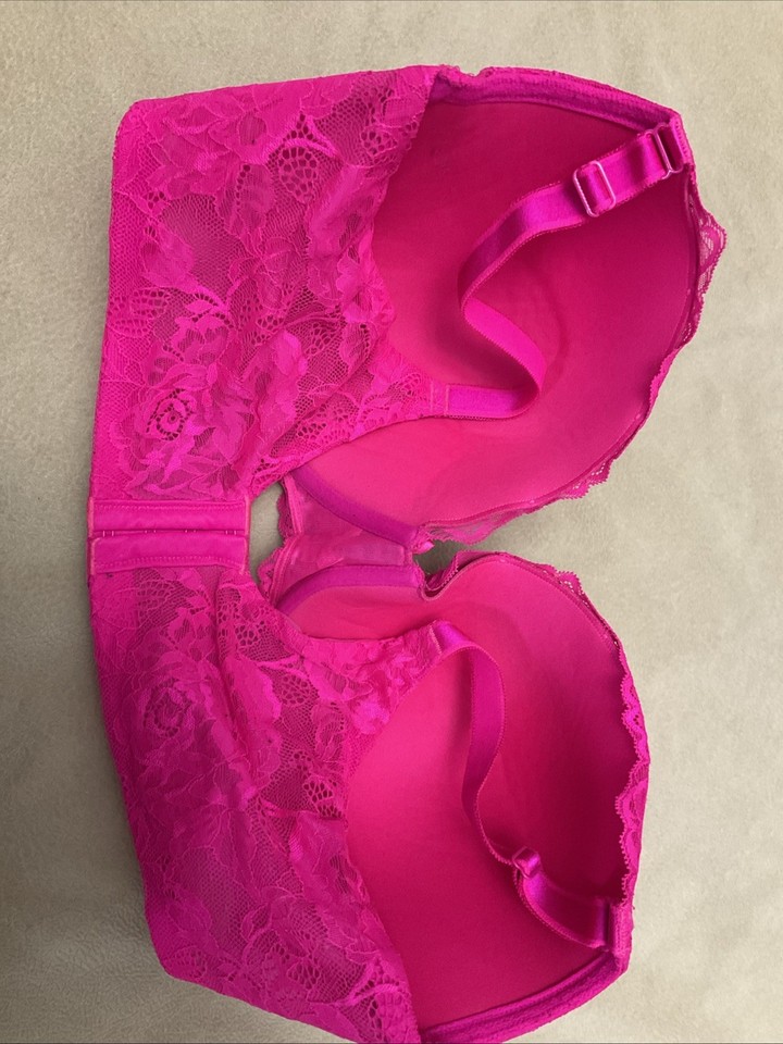 Torrid Perfect Boost Bra 40DDD Pink Lace Underwire Padded | eBay