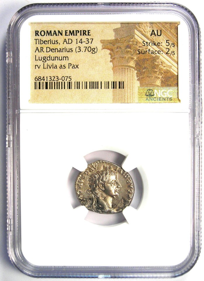 Tiberius AR Denarius Silver Tribute Penny Roman Coin 14-37 AD ...