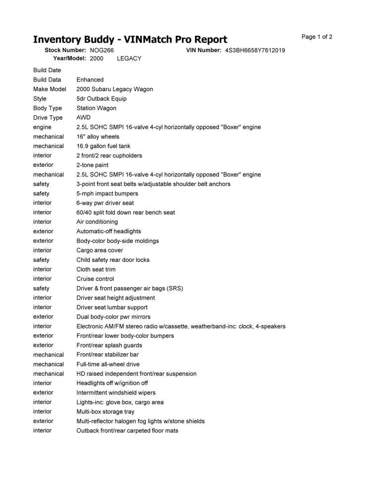 Passenger Tail Light Station Wgn Quarter Panel Mounted Fits 00-04 ...