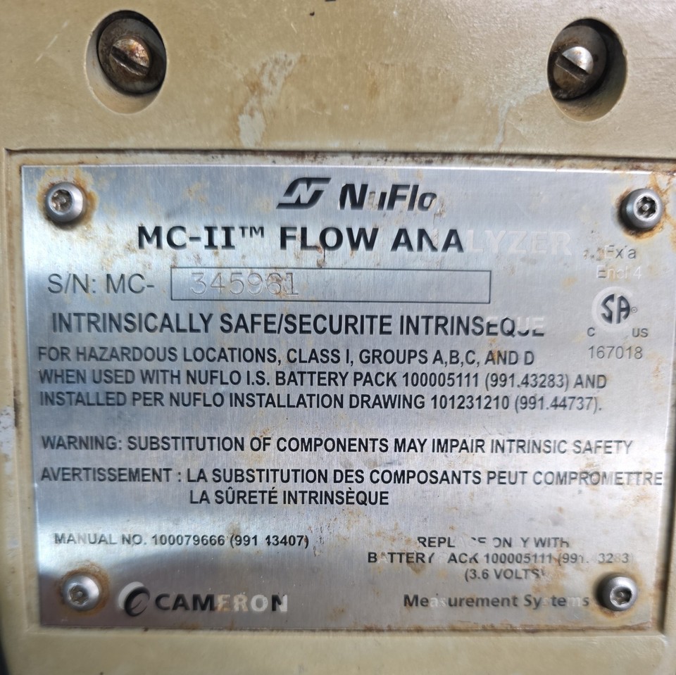 MC-II Flow analyzer - NuFlo Cameron | eBay
