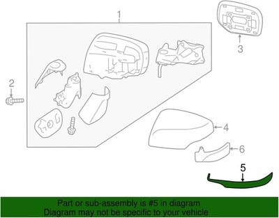 2015-2017 Legacy & Outback Right Side Mirror Lower Trim Cap ...