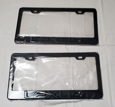 Lot of 2 - 3D Lexus Metal License Plate Frame Black No Screws and or ...