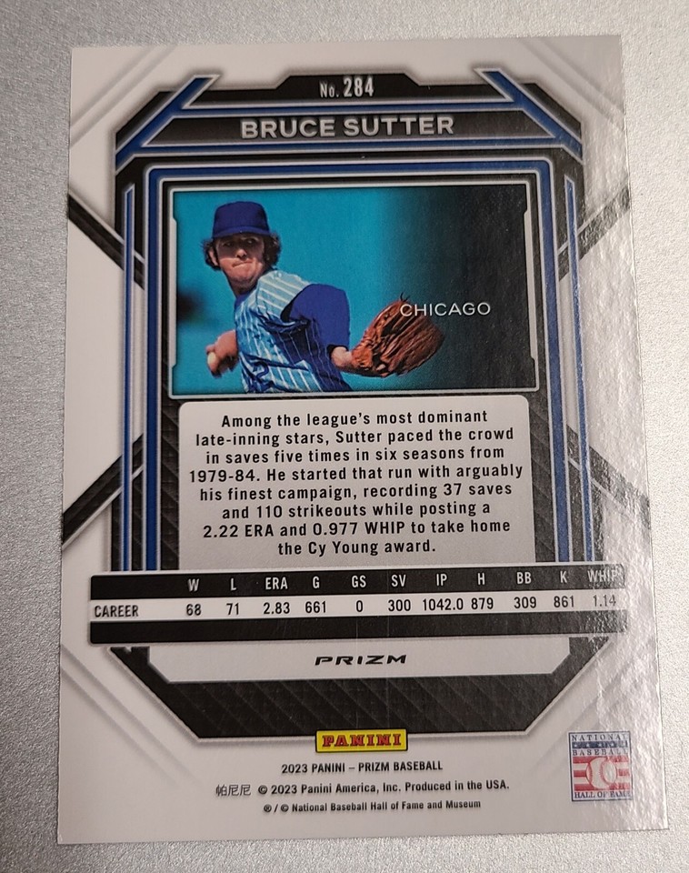 2023 Panini Prizm Bruce Sutter Green Ice #284 Chicago Cubs | eBay