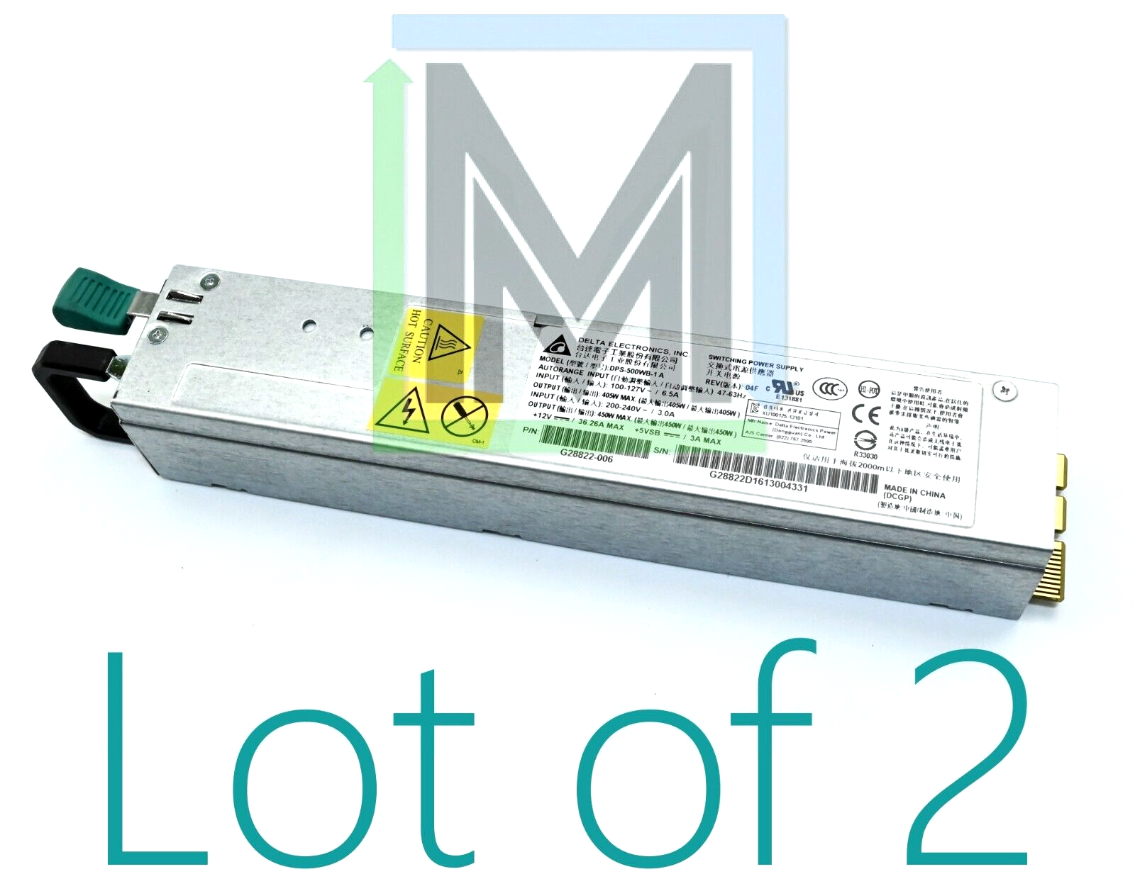 G28822-006 DPS-500WB-1 A INTEL DELTA 450W 100-240V SWITCHING POWER ...