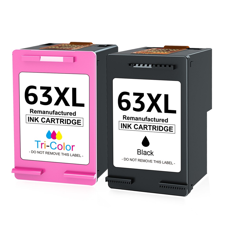63XL Ink Cartridge for HP 63 OfficeJet 3830 4650 4655 5255 ENVY 4512 ...