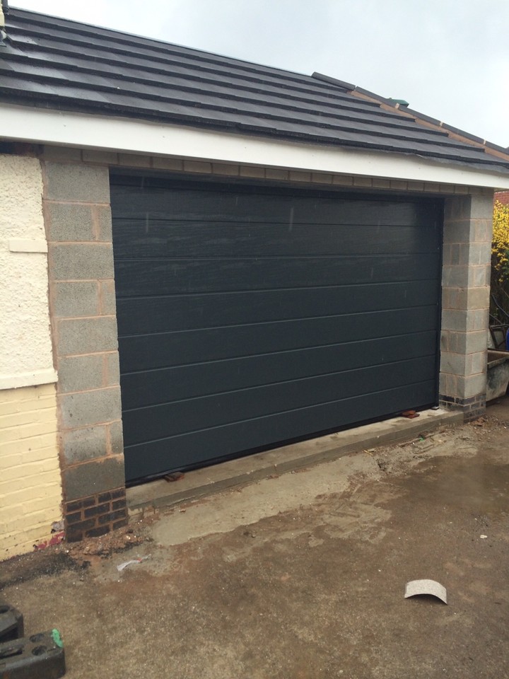 ANTHRACITE GREY RAL 7016 SECTIONAL GARAGE DOOR FREE COLOUR INSULATED ...