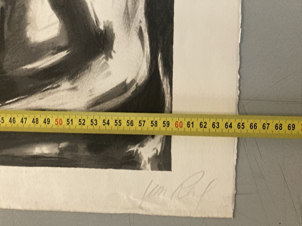 Beautiful Engraving Jean Revol Man Combat On Paper Strong 1960 Portrait ...