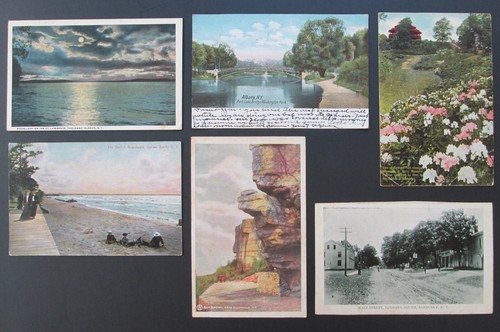 6 Early 1900s NEW YORK STATE Postcards SANDUSKY/Albany/SYLVAN BEACH/Sam ...