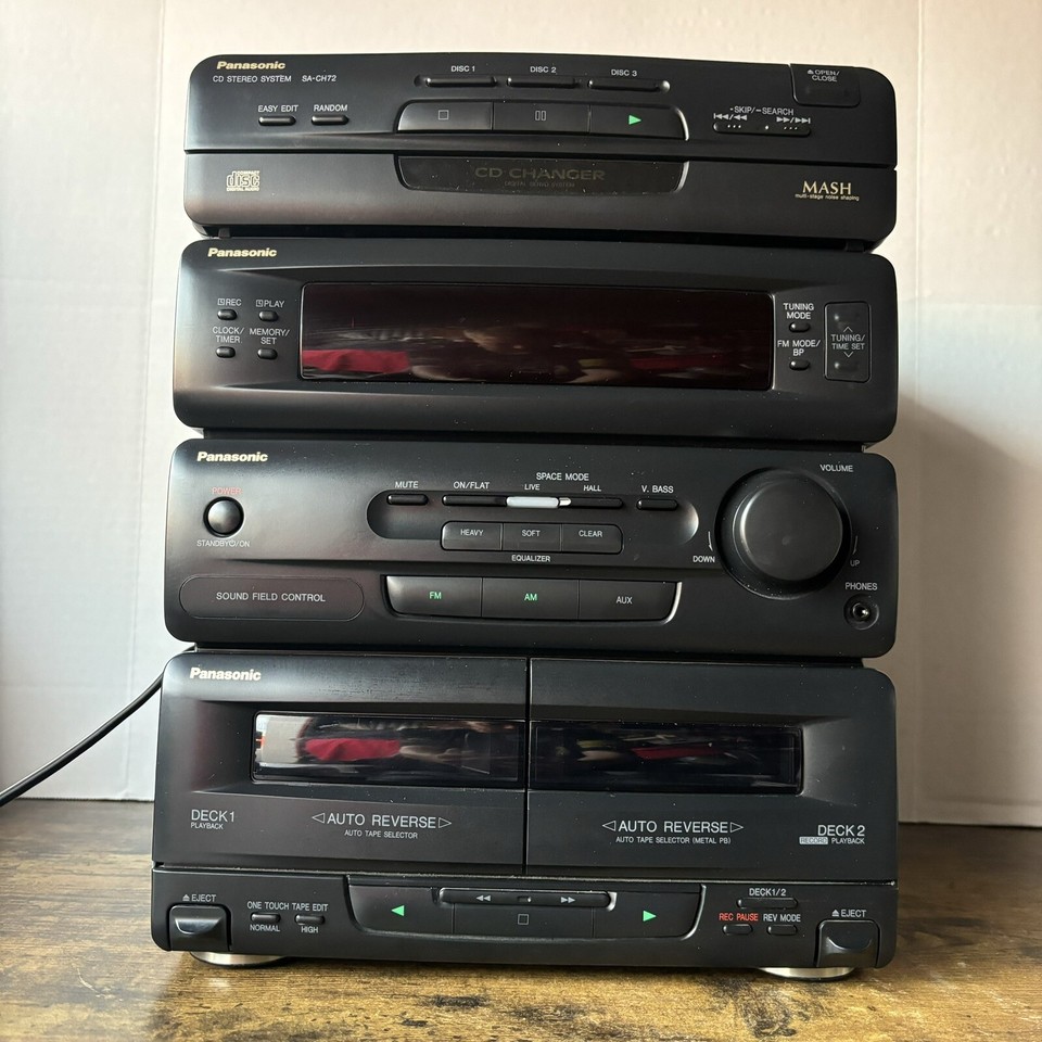 Panasonic SA-CH72 AM/FM 3CD Changer Dual Cassette CD Stereo System ...
